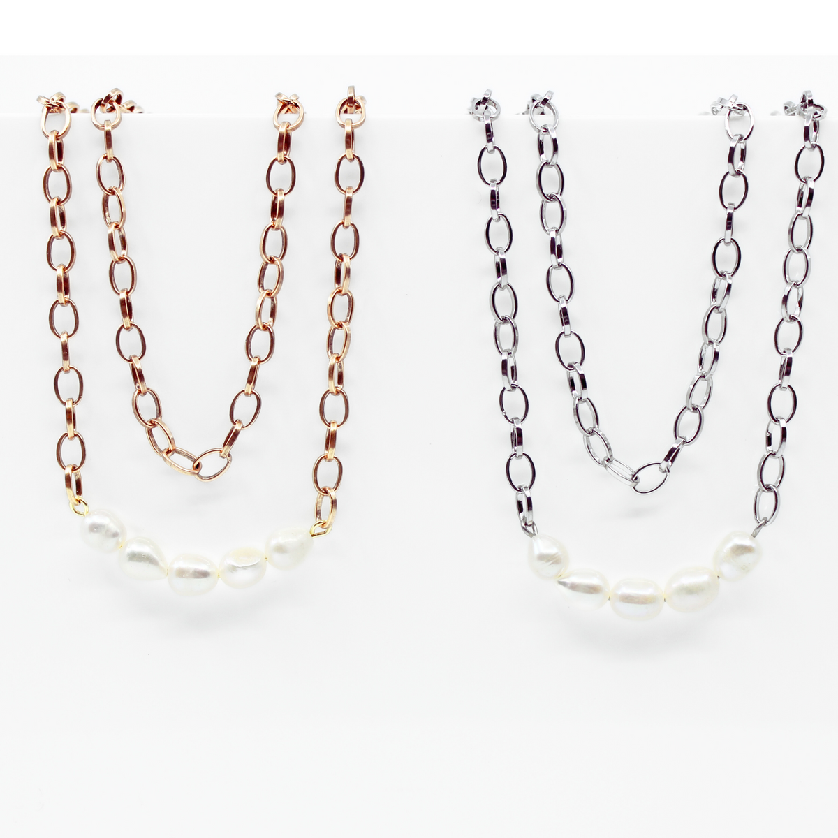 Pearl Layering Chain Necklace – Katia Designs