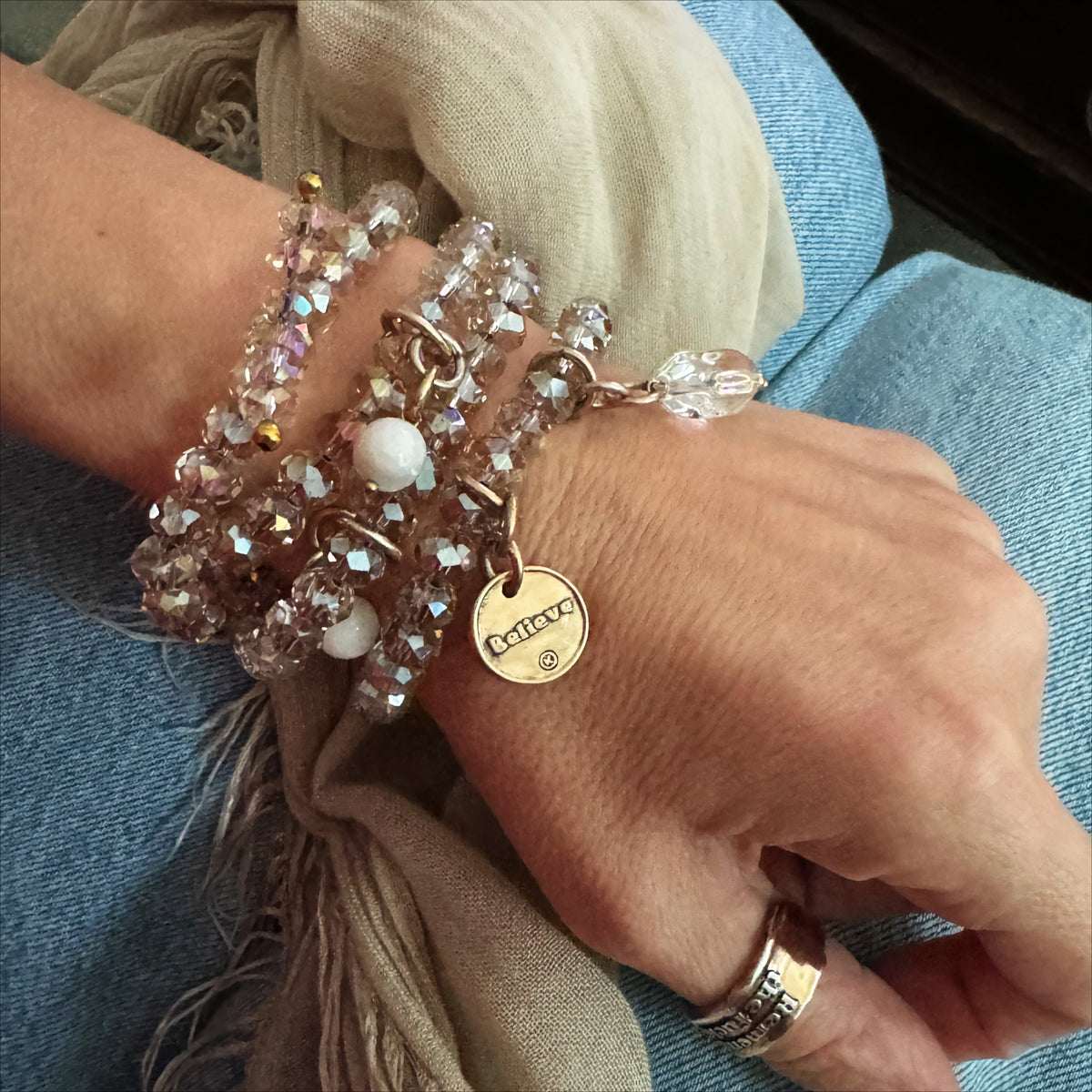 Believe Heart Crystal Boho Wrap Bracelet – Katia Designs