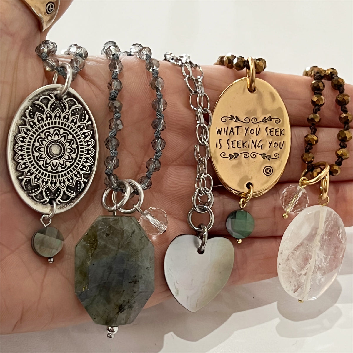 WHAT YOU SEEK IS SEEKING YOU | Original Necklace Layering Bundle ...